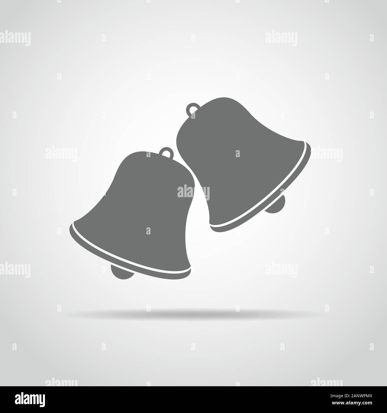 Christmas hand bell icon isolated. Simple gray hand bells sign. Vector ...