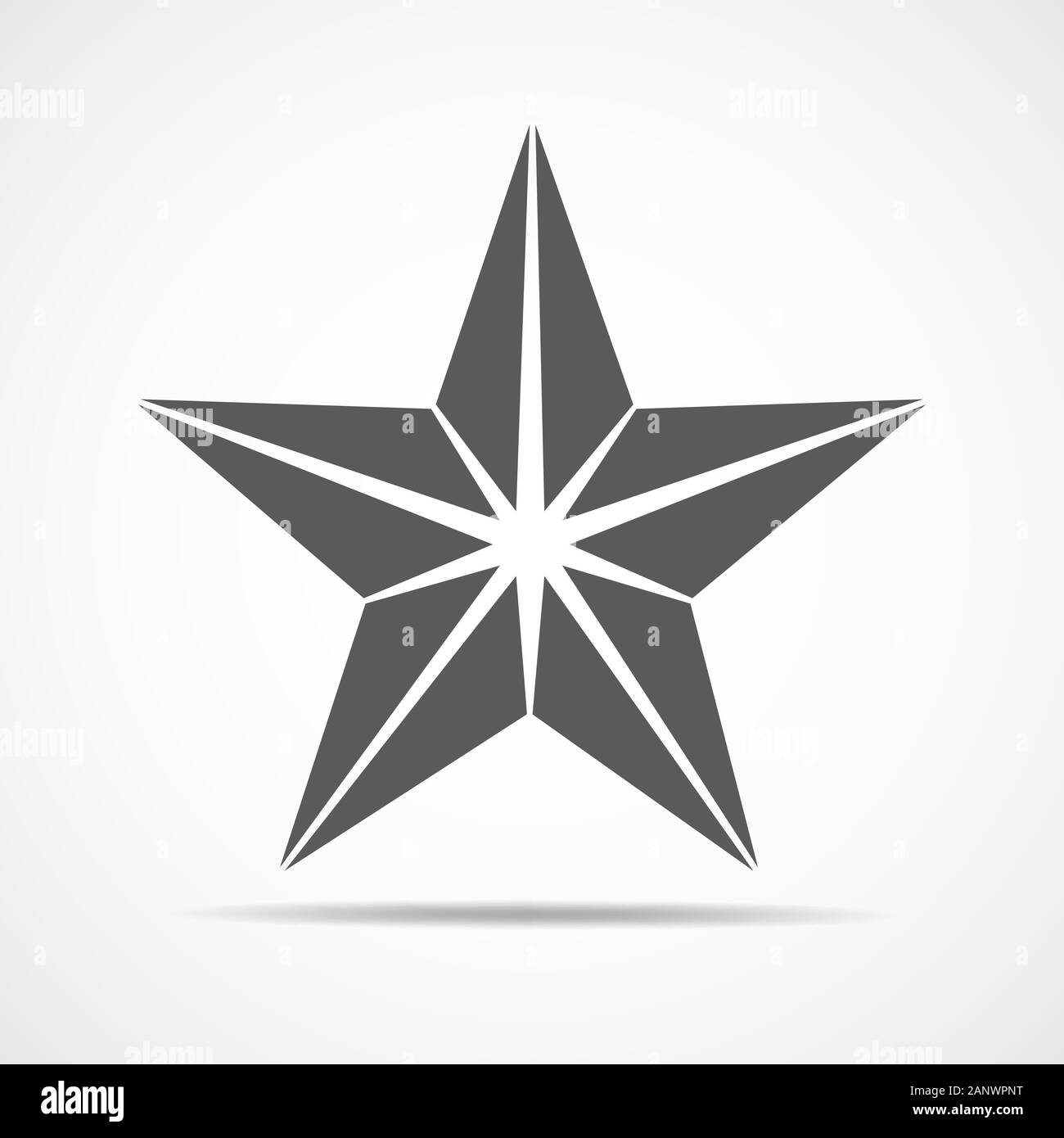 Abstract star icon in flat design. Gray star icon on light background ...