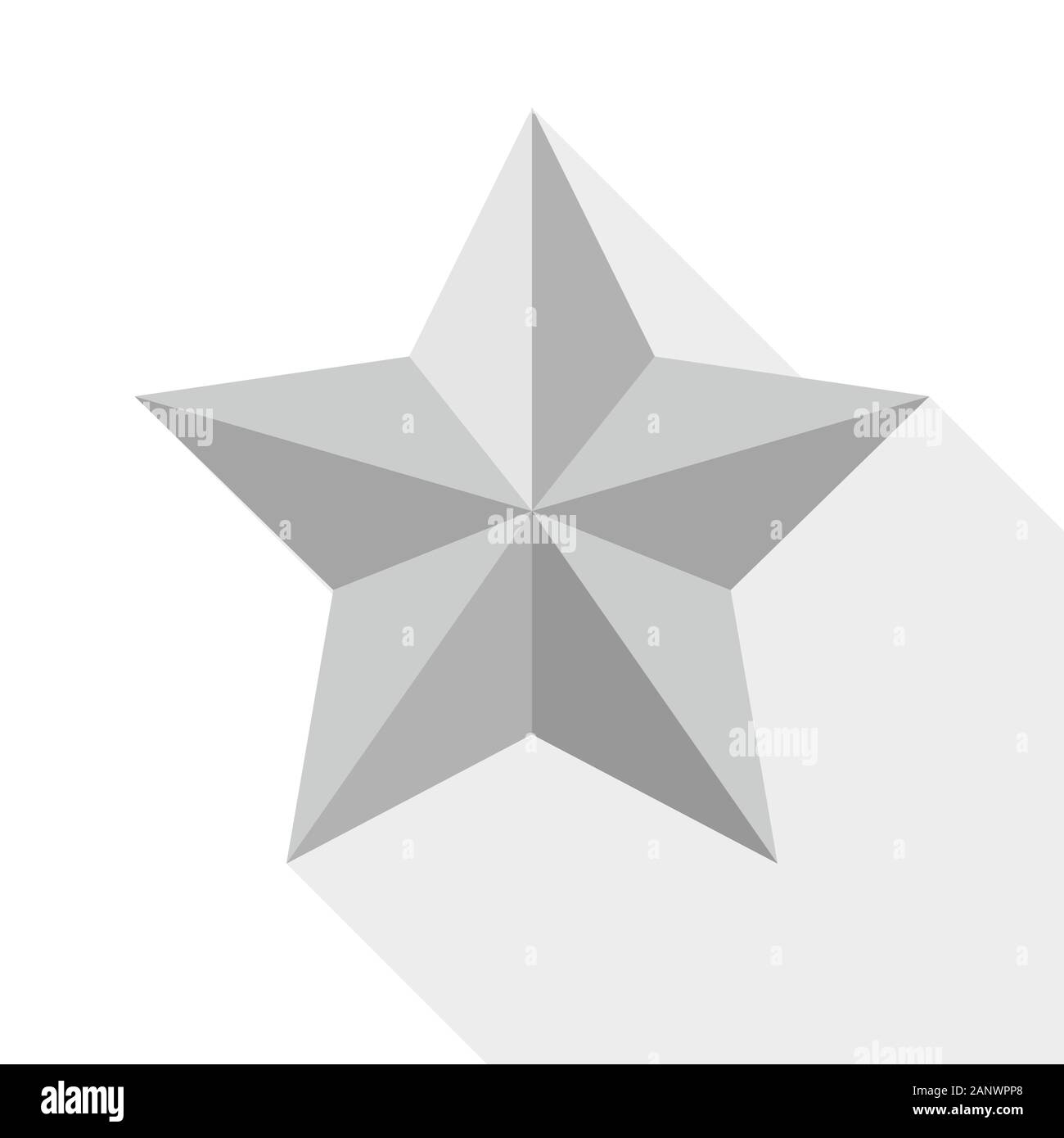 White star icon in flat design. Star on white background with long ...