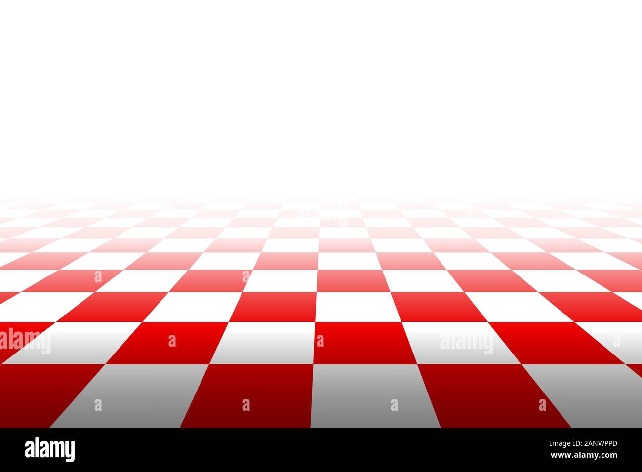 Checkered background in perspective. Squares - red and white. Vector ...
