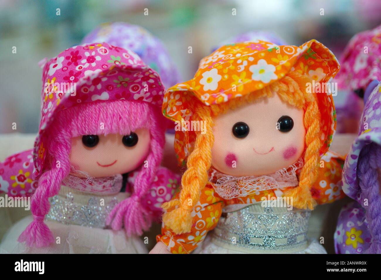 rag doll. handmade girl child toys Stock Photo - Alamy