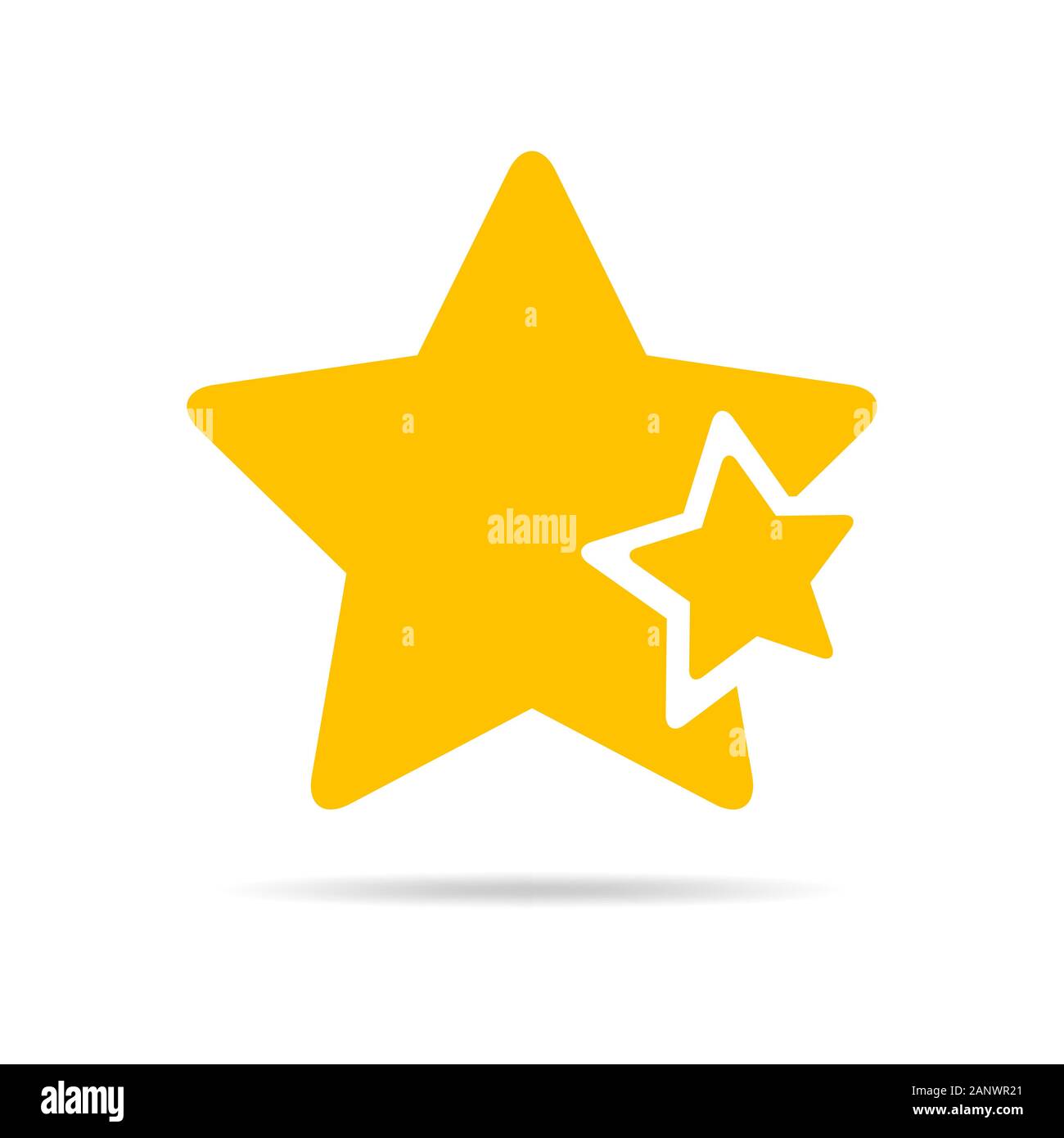 Yellow star icon in flat design. Star on white background. Vector illustration Stock Vector ...