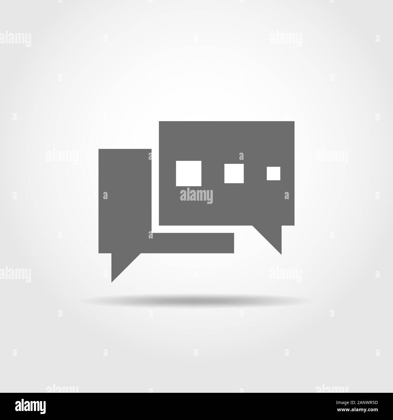 Speech bubbles icon on a light background. Vector illustration. Gray ...