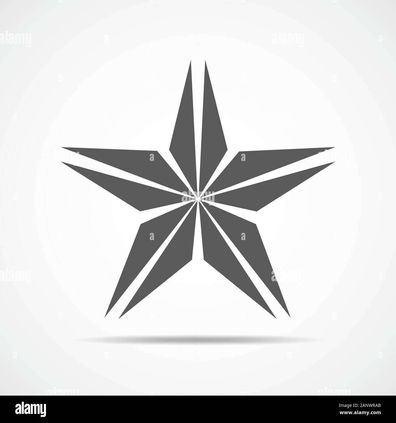 Abstract star icon in flat design. Gray star icon on light background ...