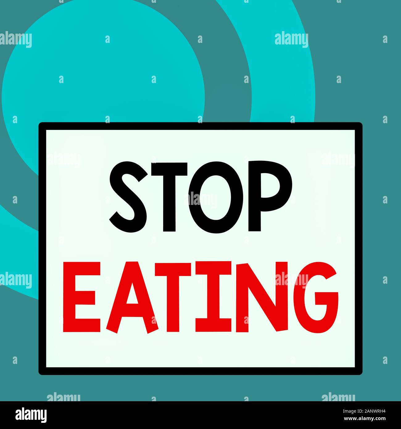 Conceptual hand writing showing Stop Eating. Concept meaning cease the ...