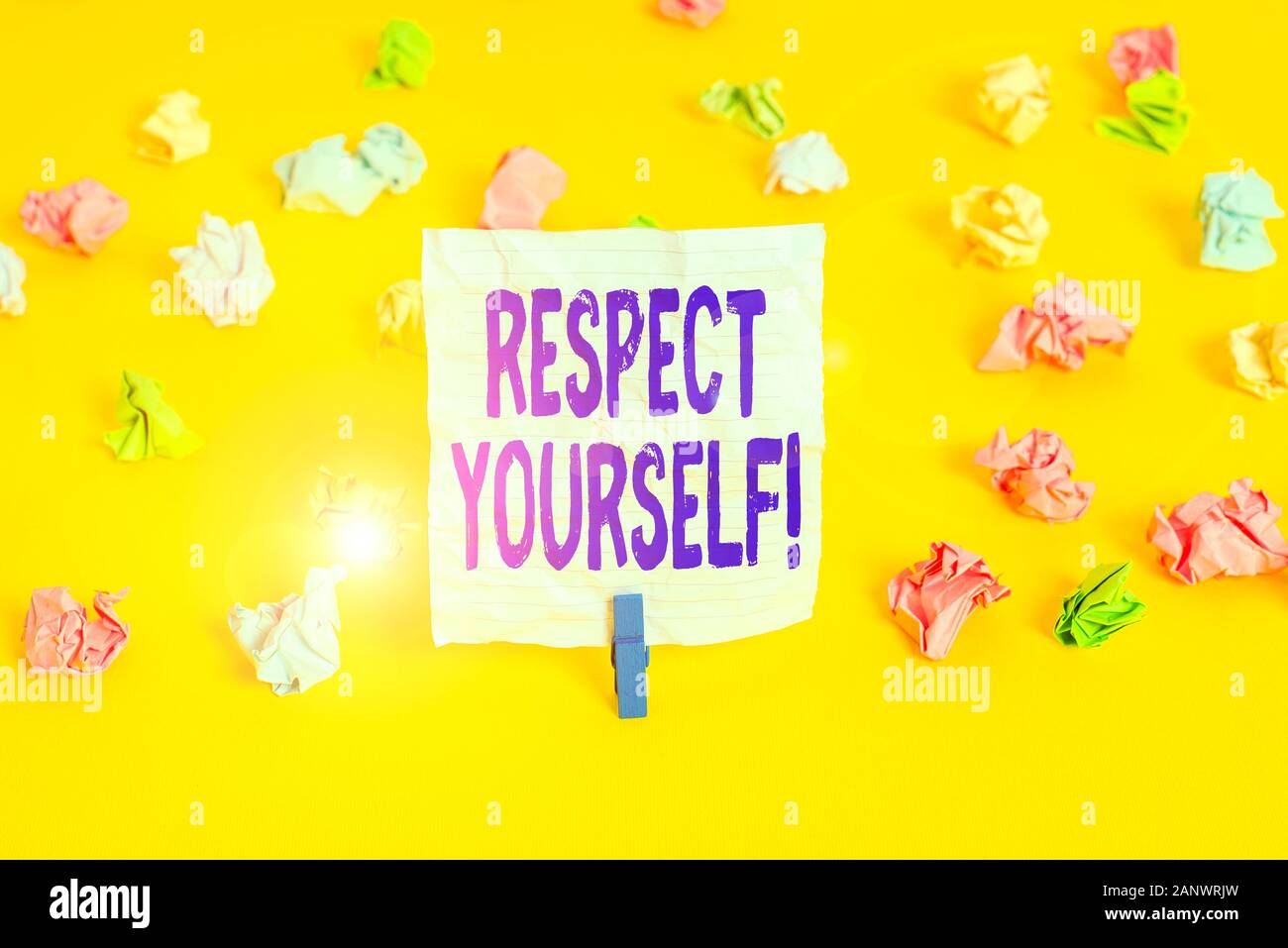 Writing note showing Respect Yourself. Business concept for believing ...