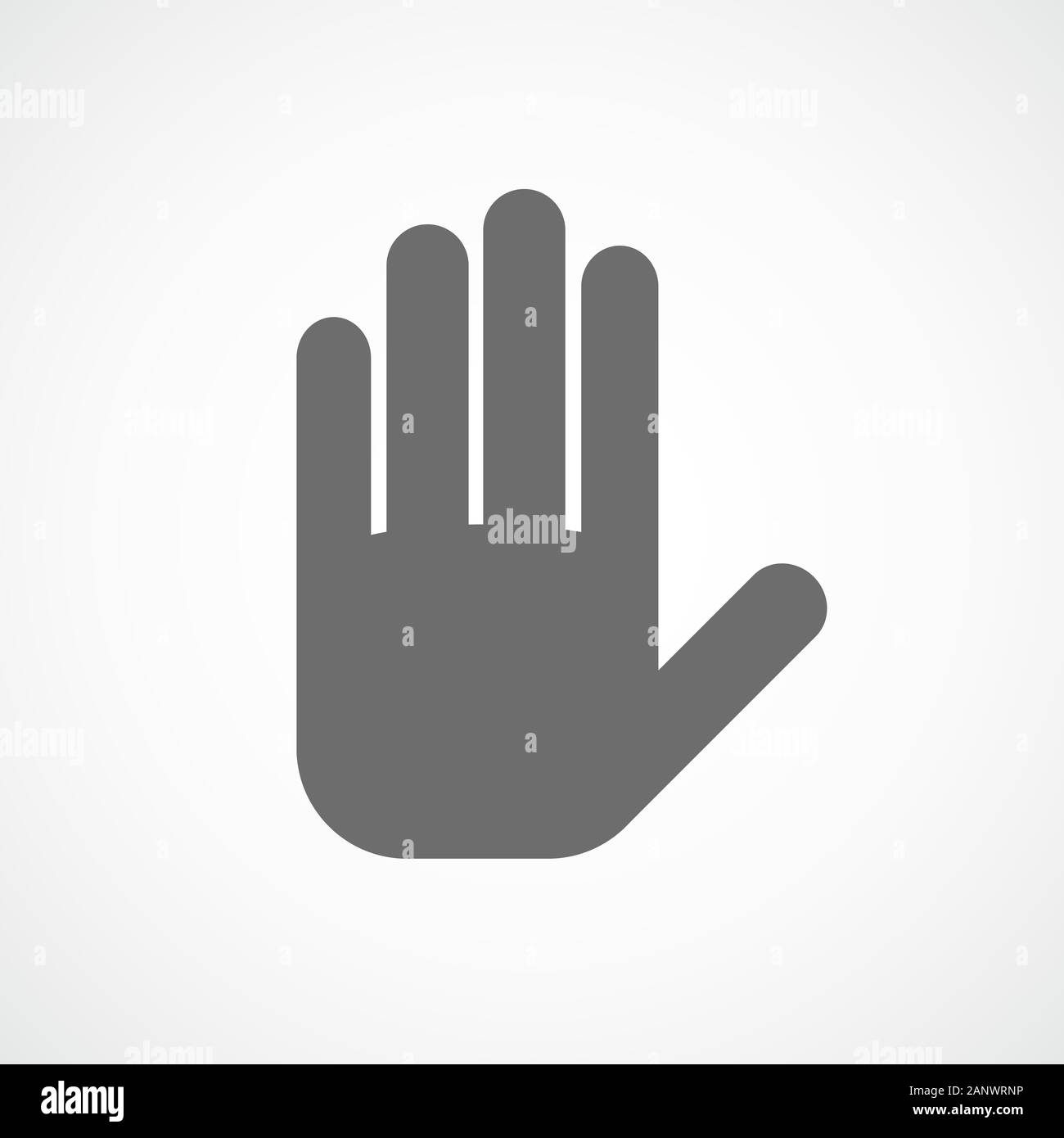 Abstract palm of the human hand. Gray palm of hand on light background ...