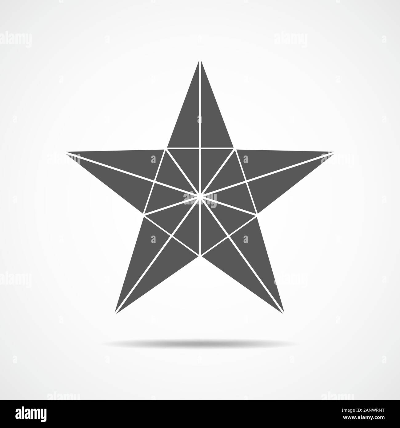 Abstract star icon in flat design. Gray star icon on light background ...
