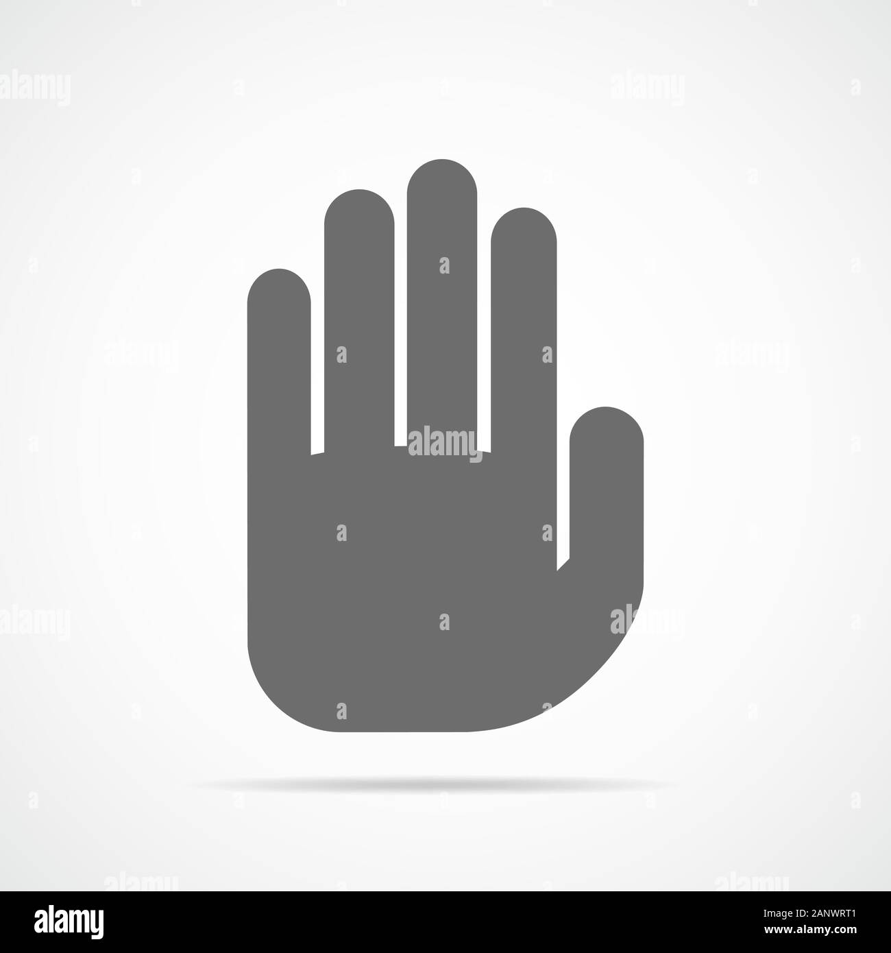 Abstract palm of the human hand. Gray palm of hand on light background ...