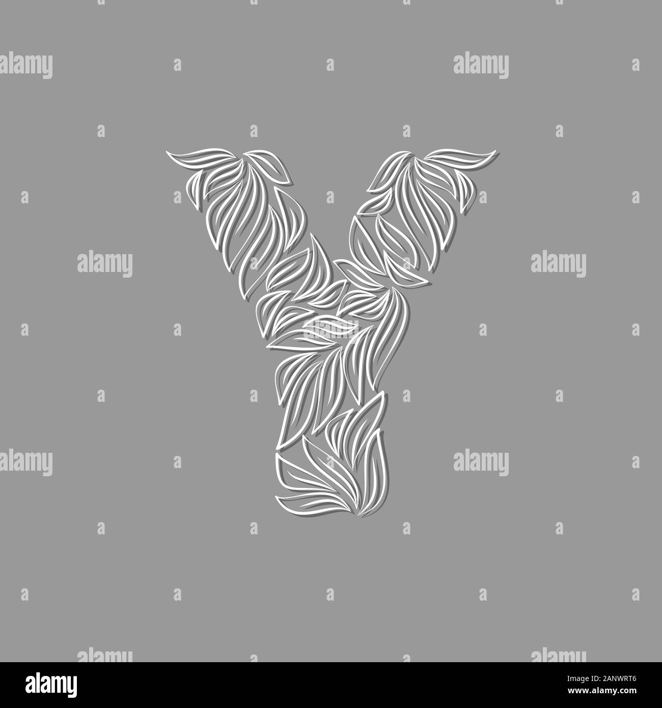 Ornamental paper letter Y on gray Stock Vector Image & Art - Alamy