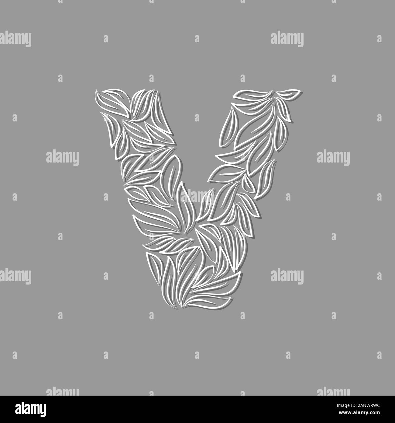 Ornamental paper letter V on gray Stock Vector Image & Art - Alamy