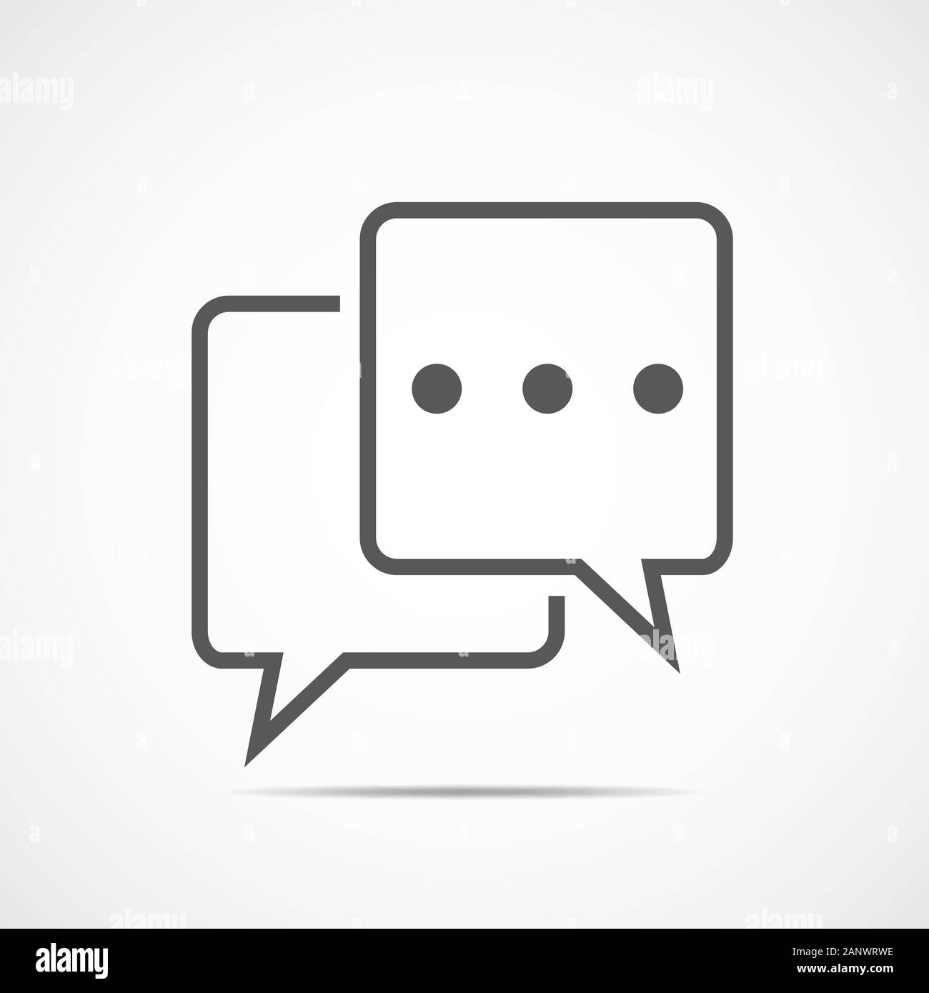 Speech bubbles icon on a light background. Vector illustration. Gray ...