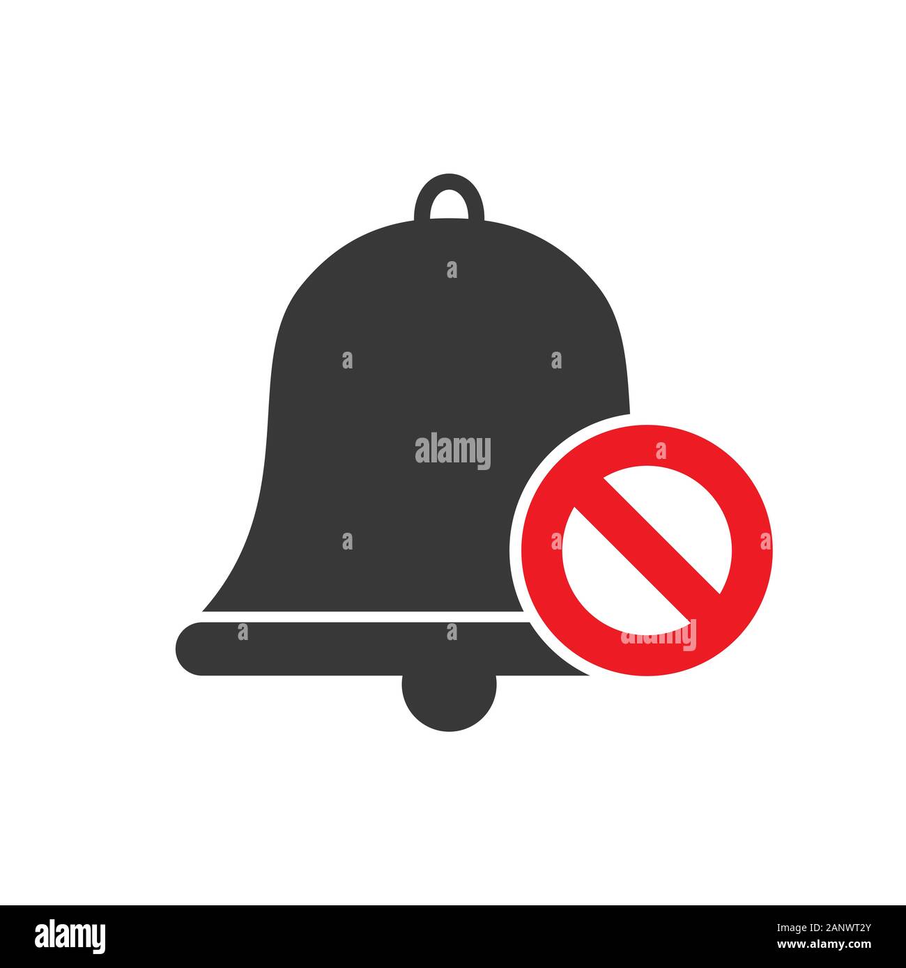 No bell flat icon. Symbol of stop sound. Vector illustration Stock ...