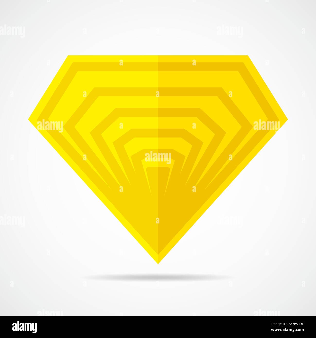 Abstract diamond icon in flat style. Vector illustration. Yellow sign ...