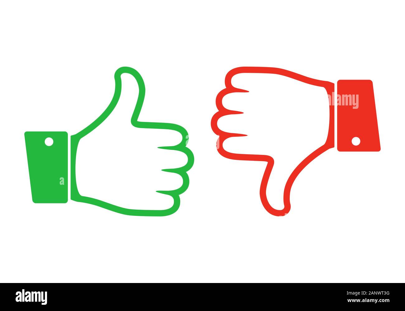Thumb up icon isolated. Vector illustration. Thumb up and down in flat ...