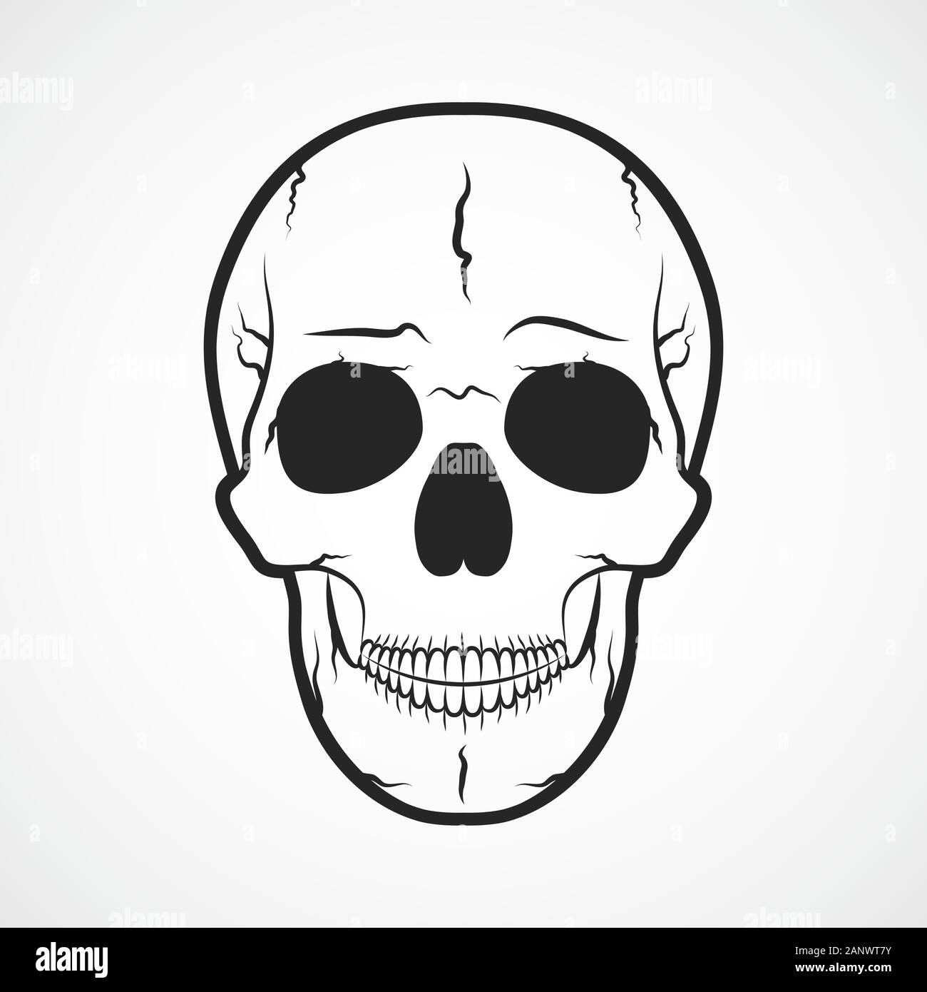Black human skull. Simple skull icon. Vector illustration Stock Vector ...