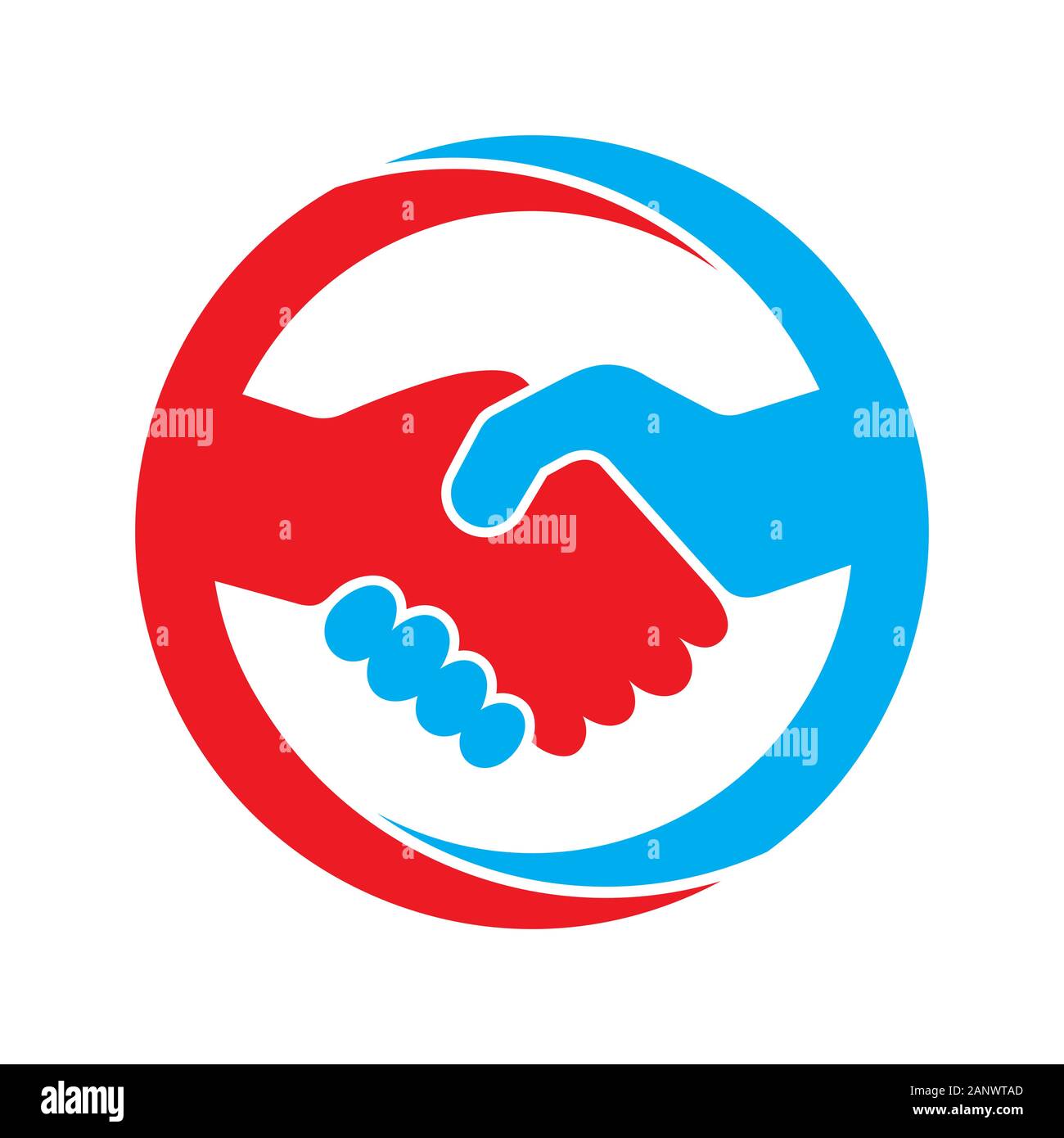Abstract colored handshake icon. Handshake sign in the circle, on white ...