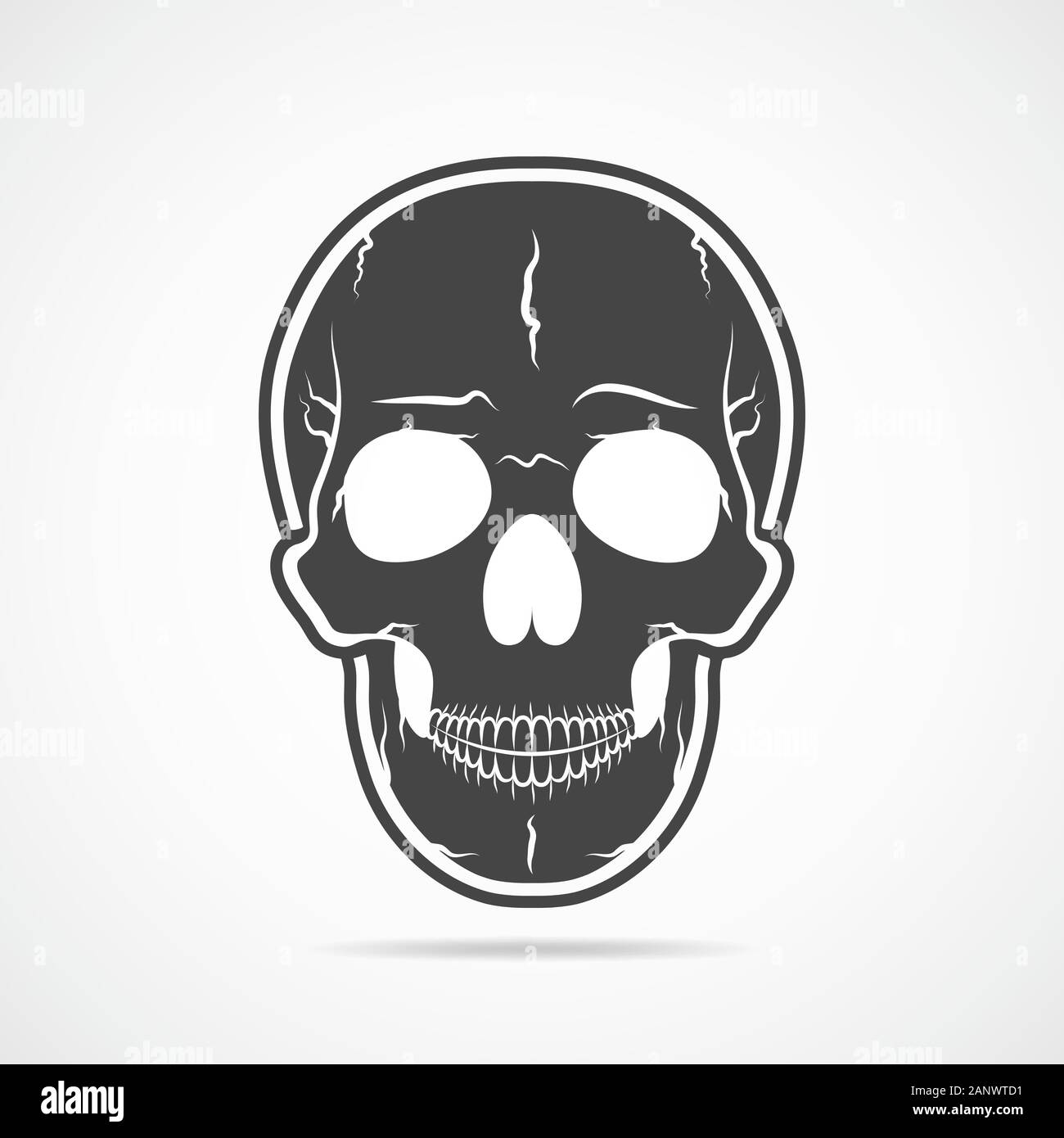 Black human skull. Simple skull icon. Vector illustration Stock Vector ...