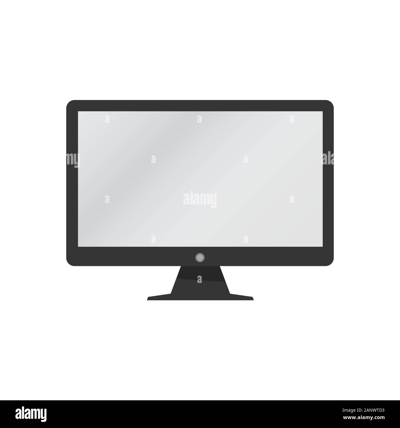Black monitor with light gray screen. Simple monitor icon. Vector ...