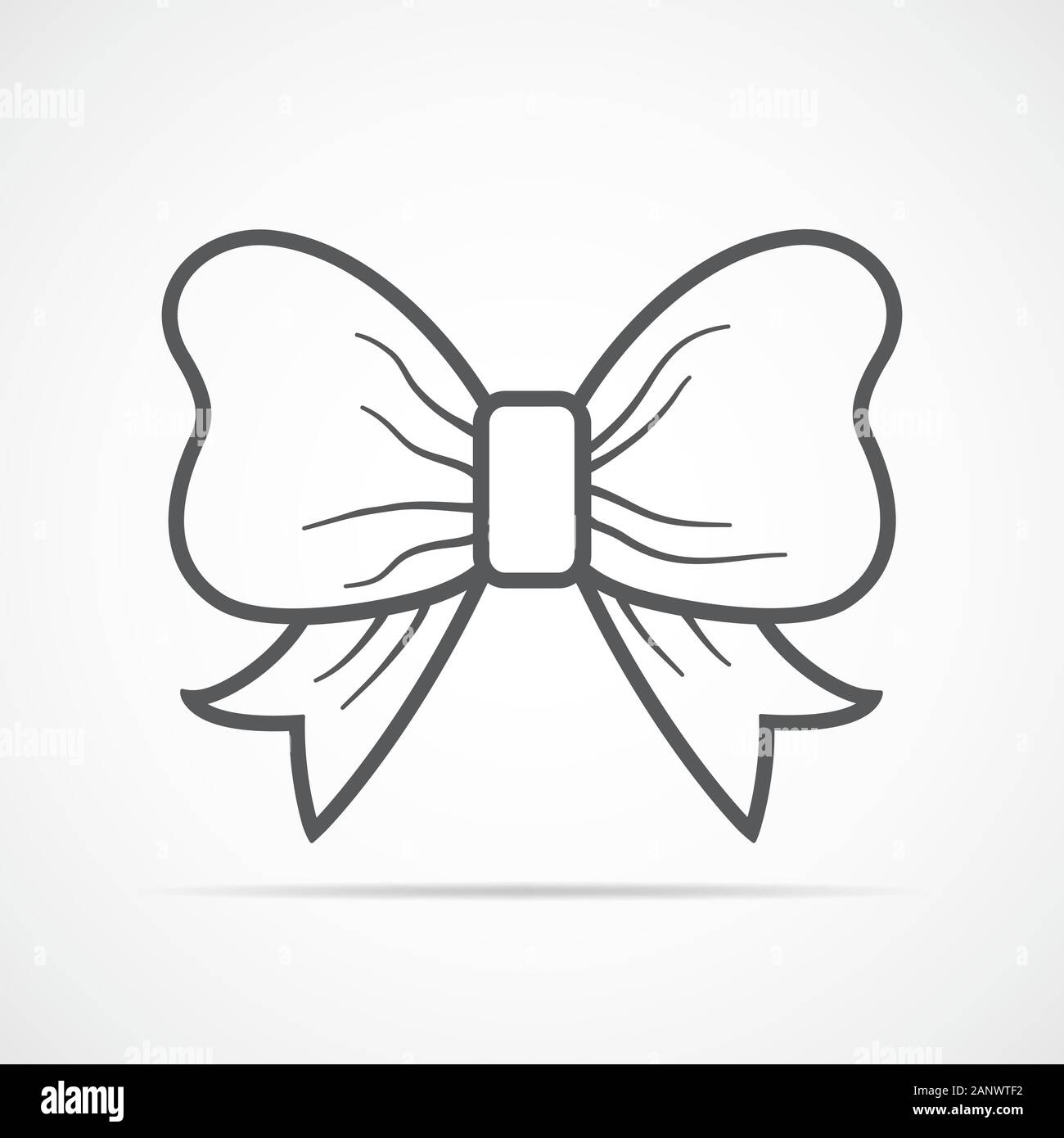 The bow icon. Simple gray bow in flat design. Vector illustration Stock ...