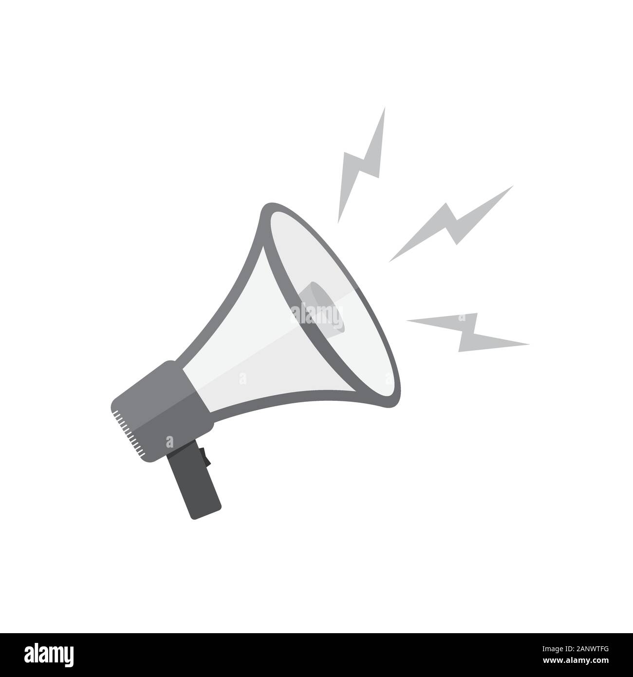 Loudspeaker or megaphone icon. Gray megaphone isolated on white ...