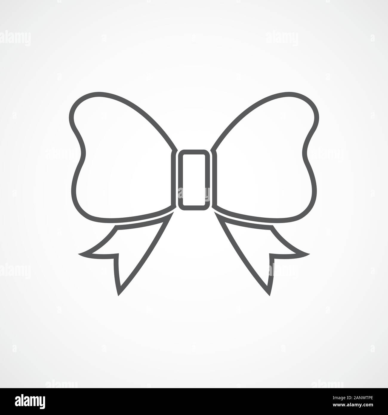 The bow icon. Simple gray bow in flat design. Vector illustration Stock ...