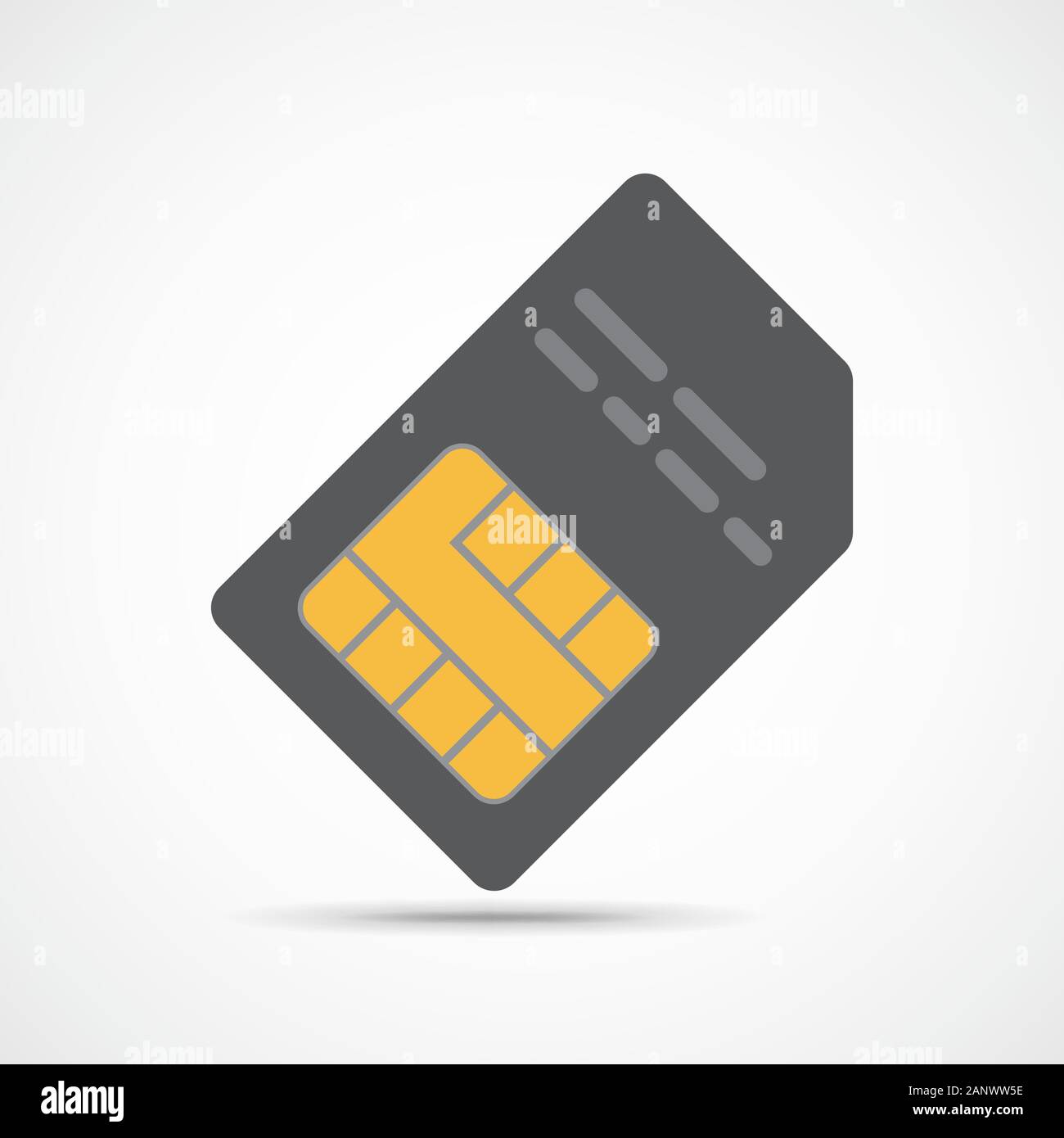 SIM card icon in flat design. Vector Illustration. Gray smartcard icon ...