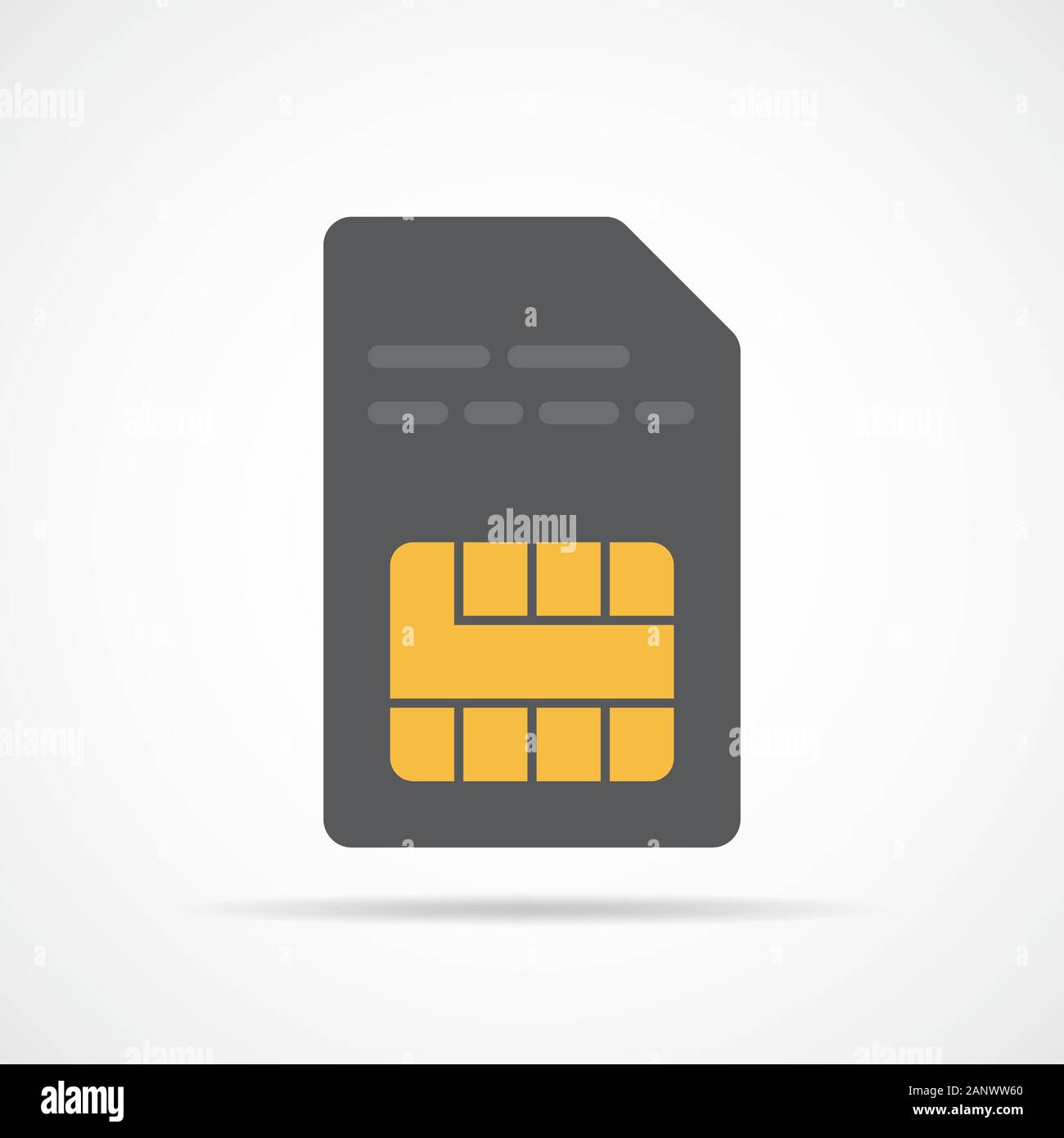 SIM card icon in flat design. Vector Illustration. Gray smartcard icon ...