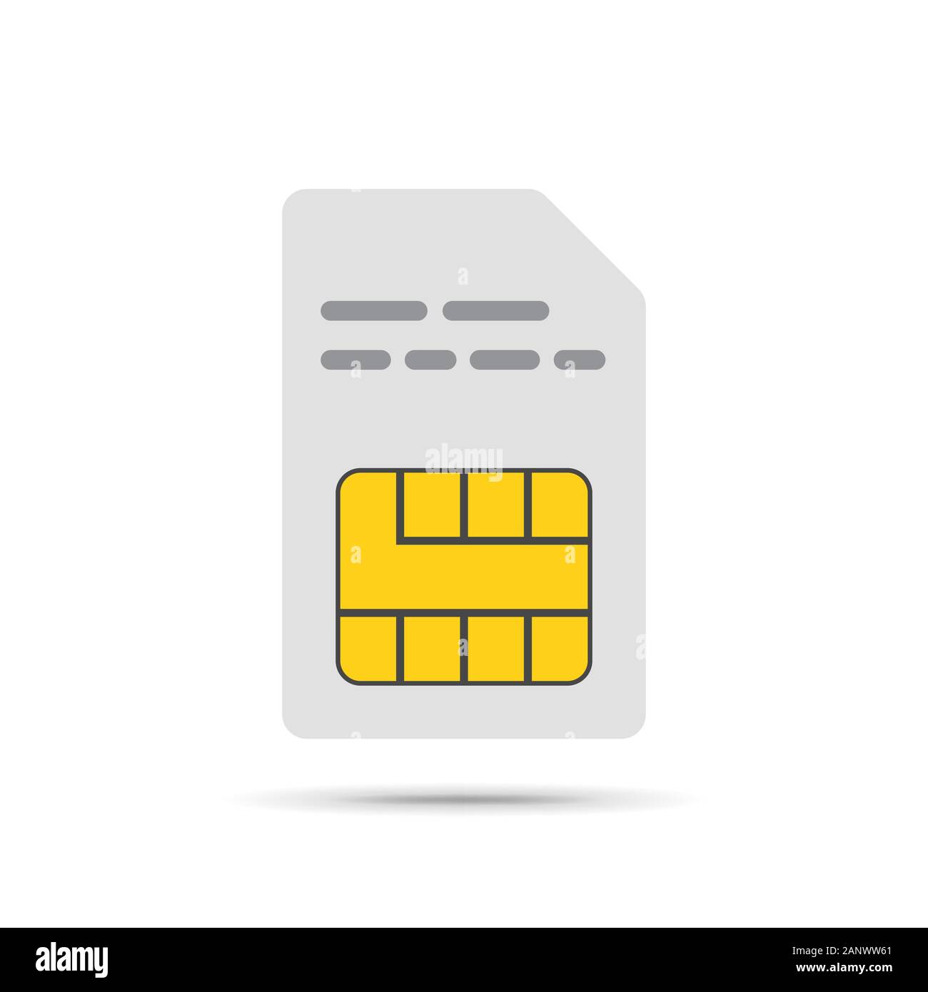 SIM card icon in flat design. Vector Illustration. White smartcard icon ...