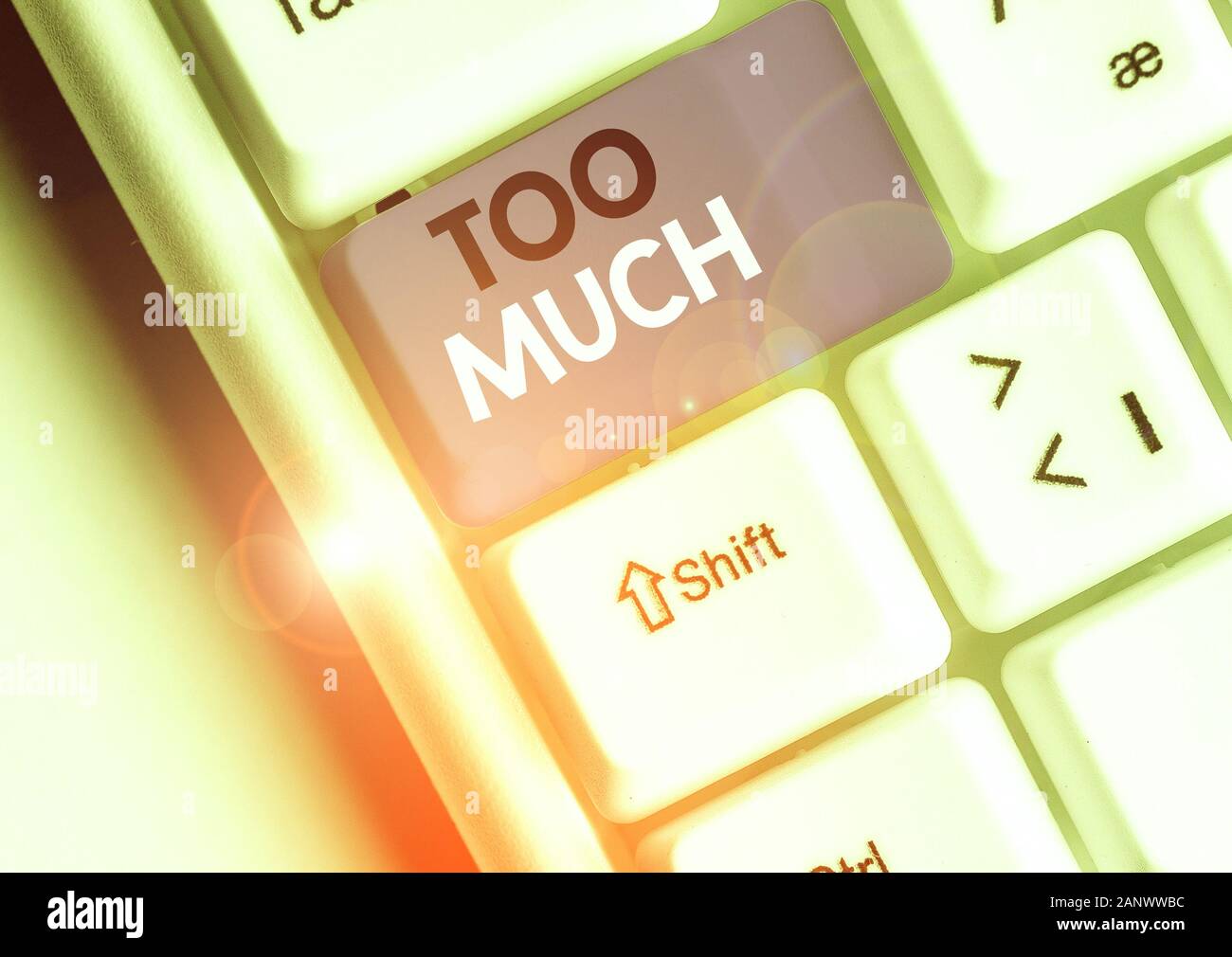 Handwriting text writing Too Much. Conceptual photo an intolerable ...