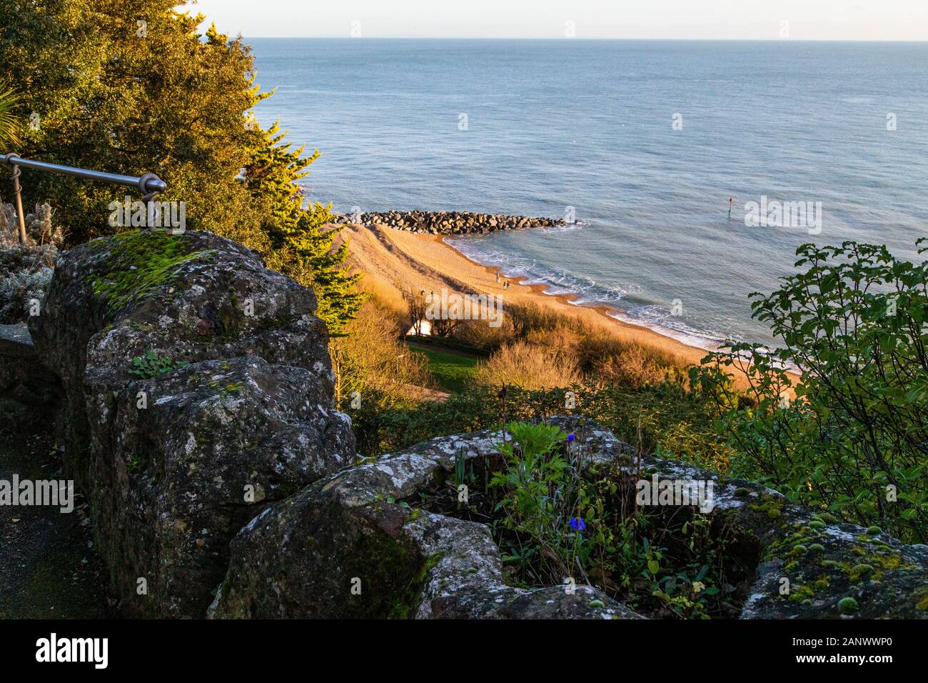 Folkestone, Kent. UK. A view looking out over the English Channel from ...