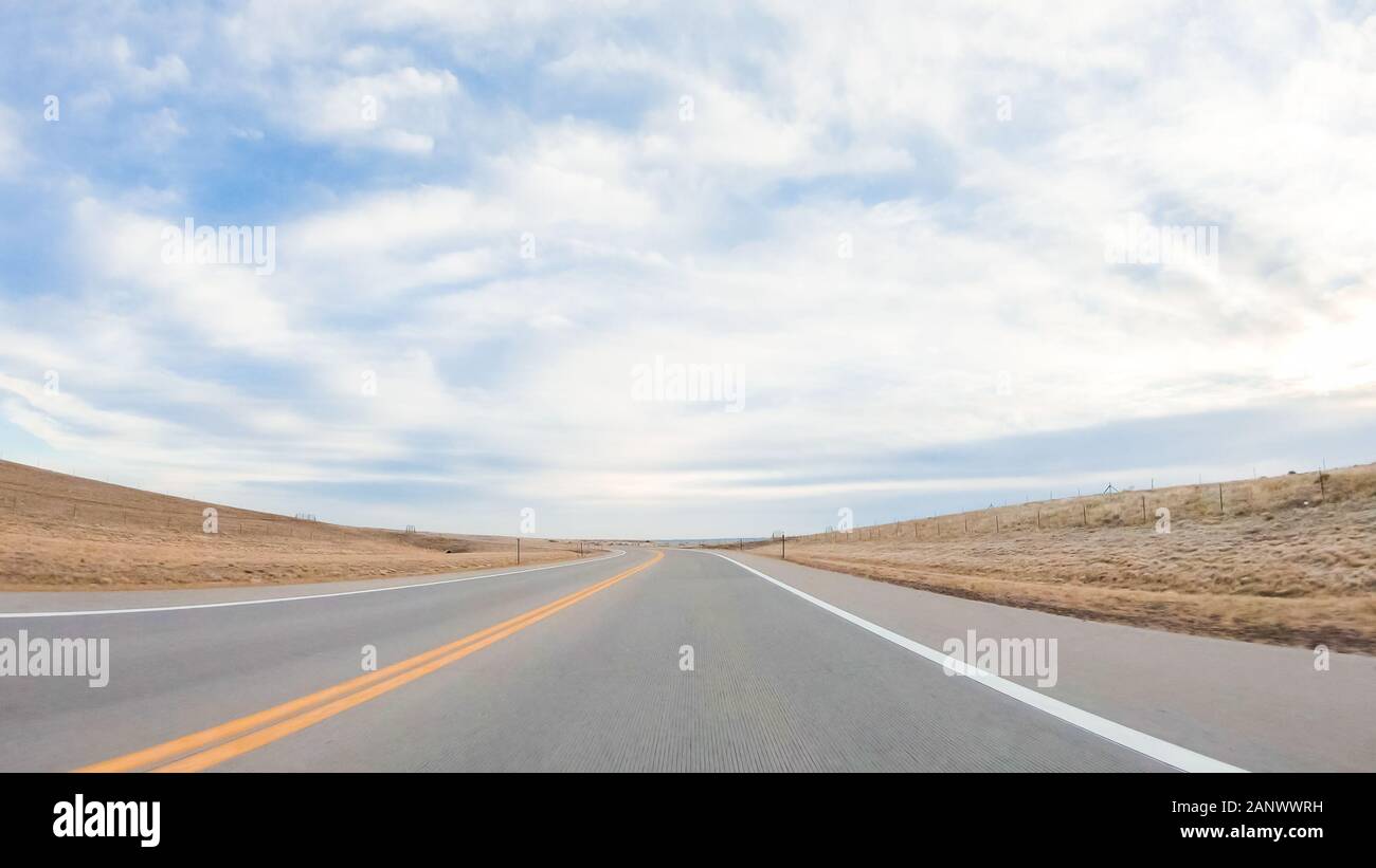 Driving on paved road in rural area Stock Photo - Alamy