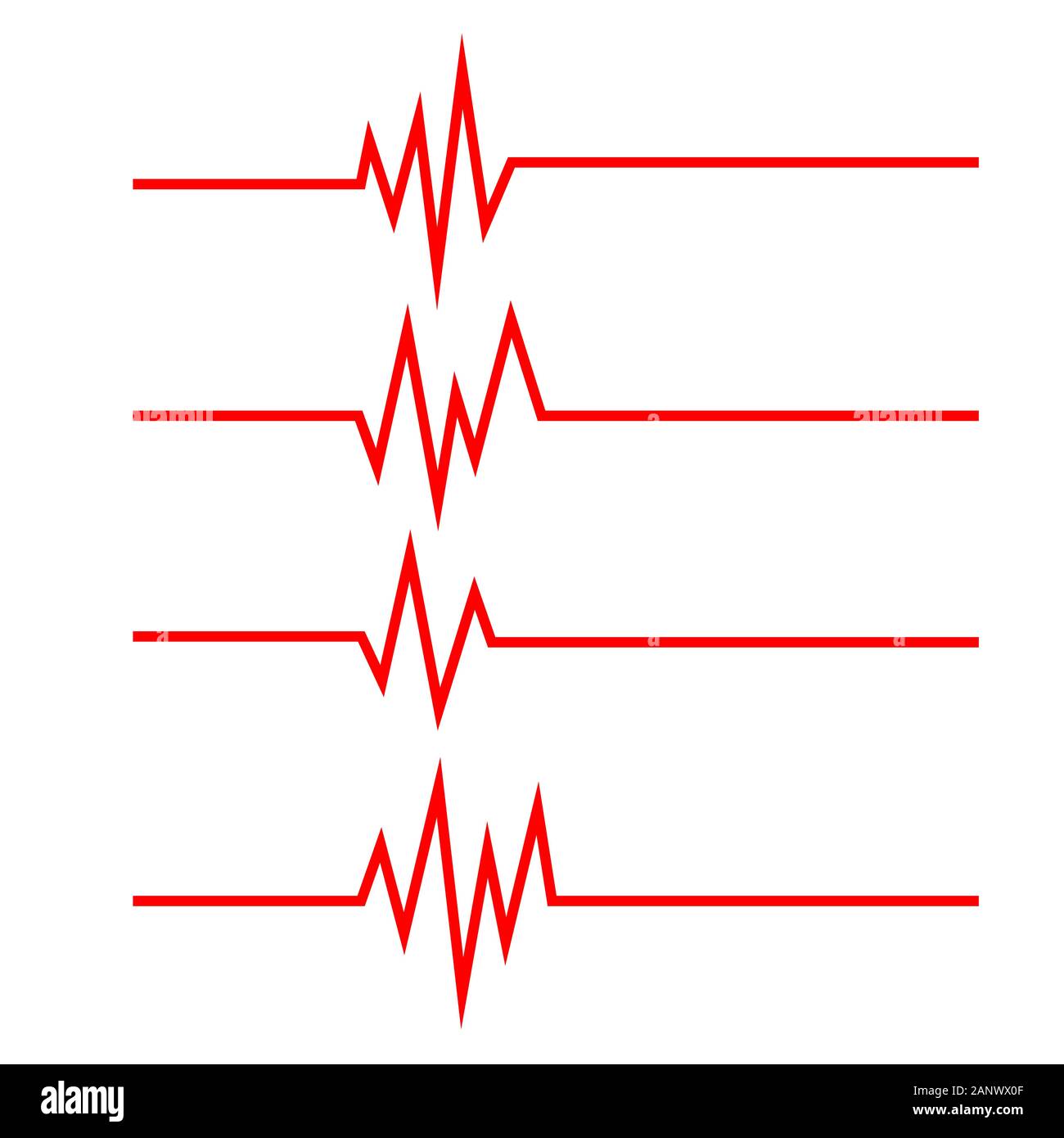Set of Heartbeat line icons in flat style. Heartbeat waves. Pulse ...