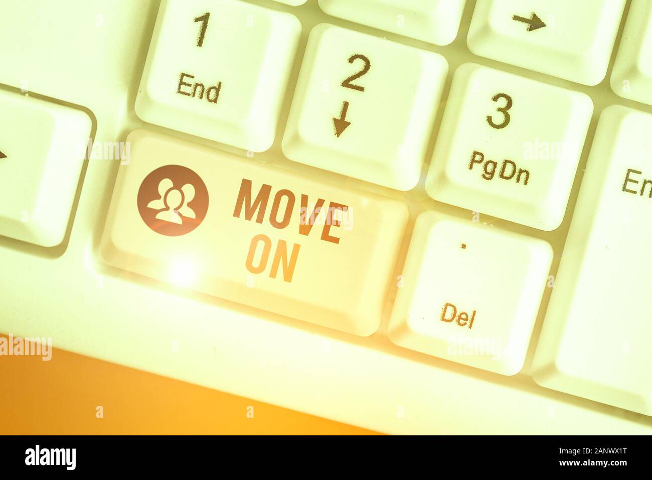 Handwriting text writing Move On. Conceptual photo to leave the place ...