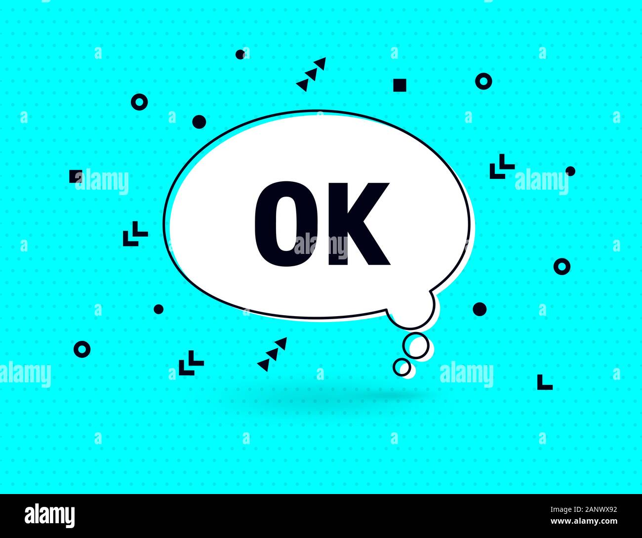 Ok speech bubble banner pop art memphis style Stock Vector Image & Art ...