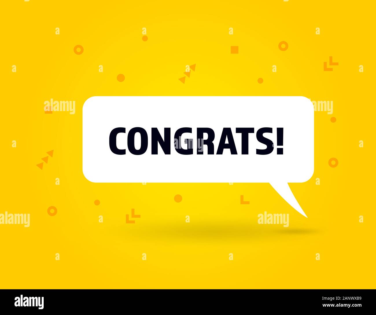 Congrats speech bubble banner pop art memphis style Stock Vector Image ...
