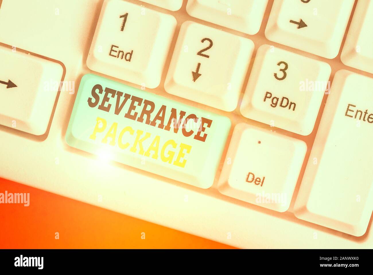 Writing note showing Severance Package. Business concept for pay and ...