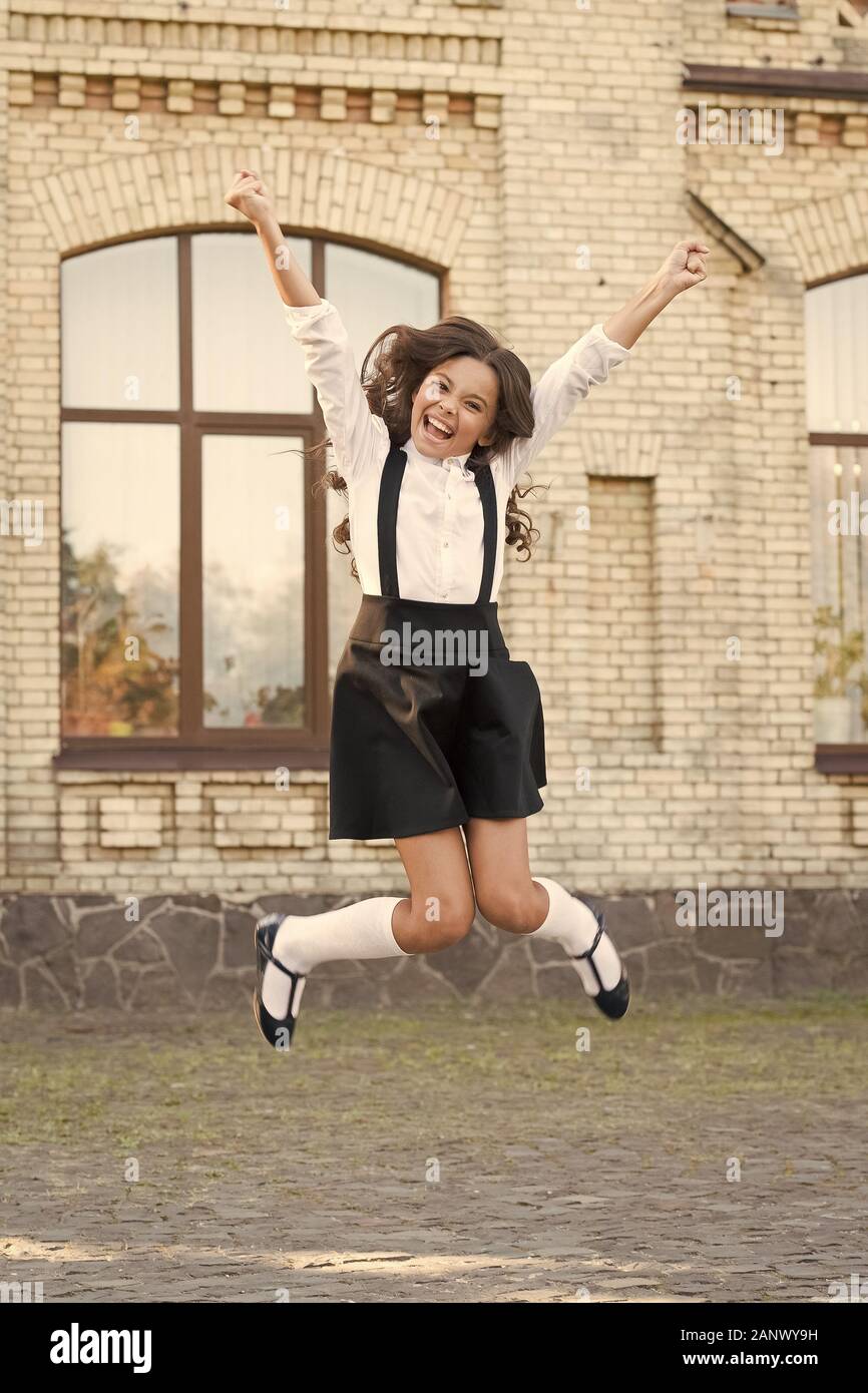 freedom. schoolgirl in classy retro uniform. old school. back to school ...
