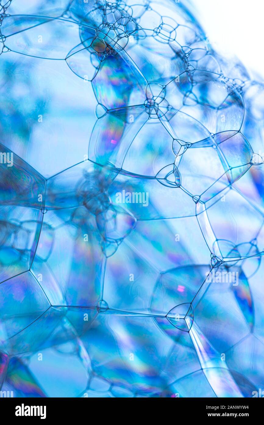 Creative abstract background made of chain of bubbles structure in ...