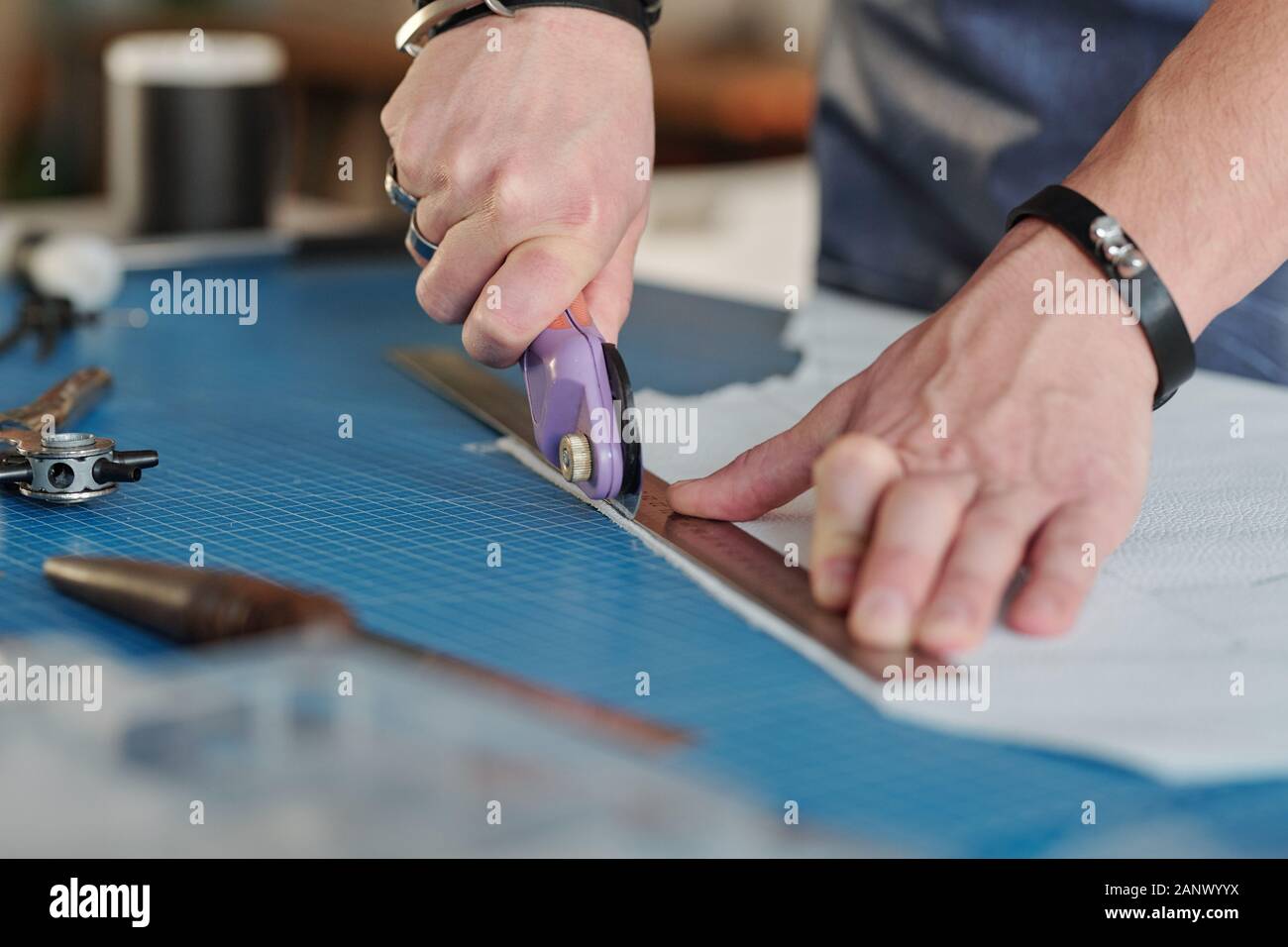 Making leather goods hi-res stock photography and images - Alamy