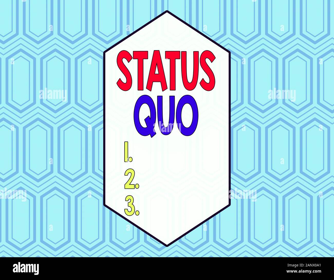 Conceptual hand writing showing Status Quo. Concept meaning existing ...