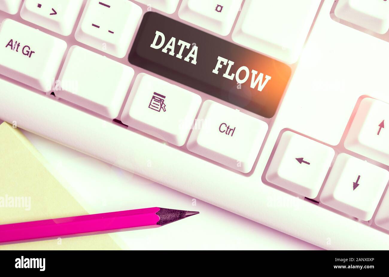 Writing note showing Data Flow. Business concept for the movement of ...