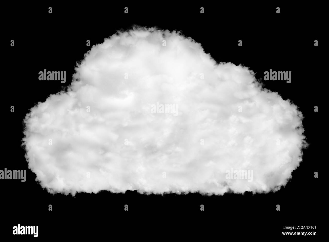Cloud icon shape made of clouds on black background ready for mask or ...