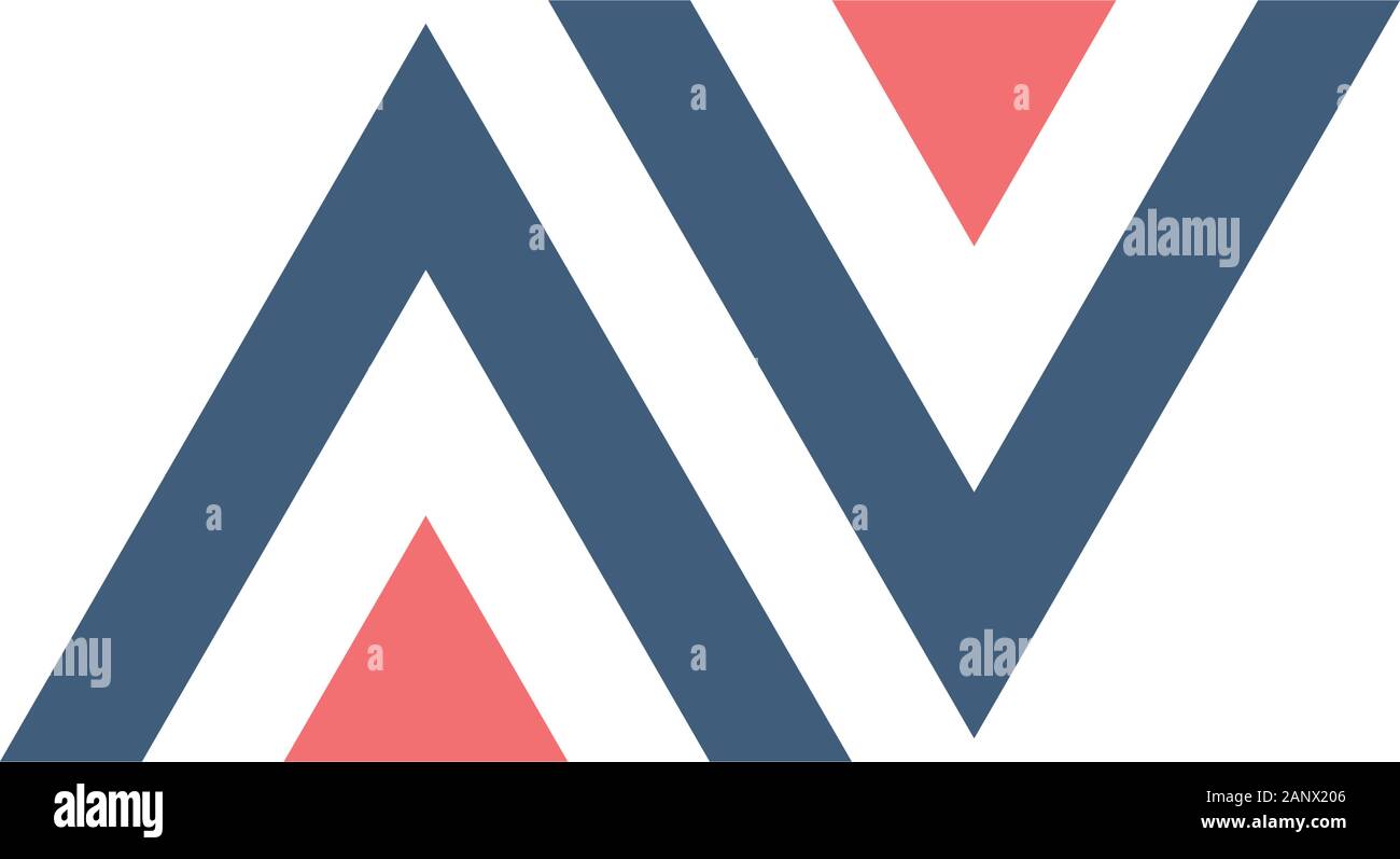 AV VA A V initial based letter icon triangle geometric logo. Technology ...