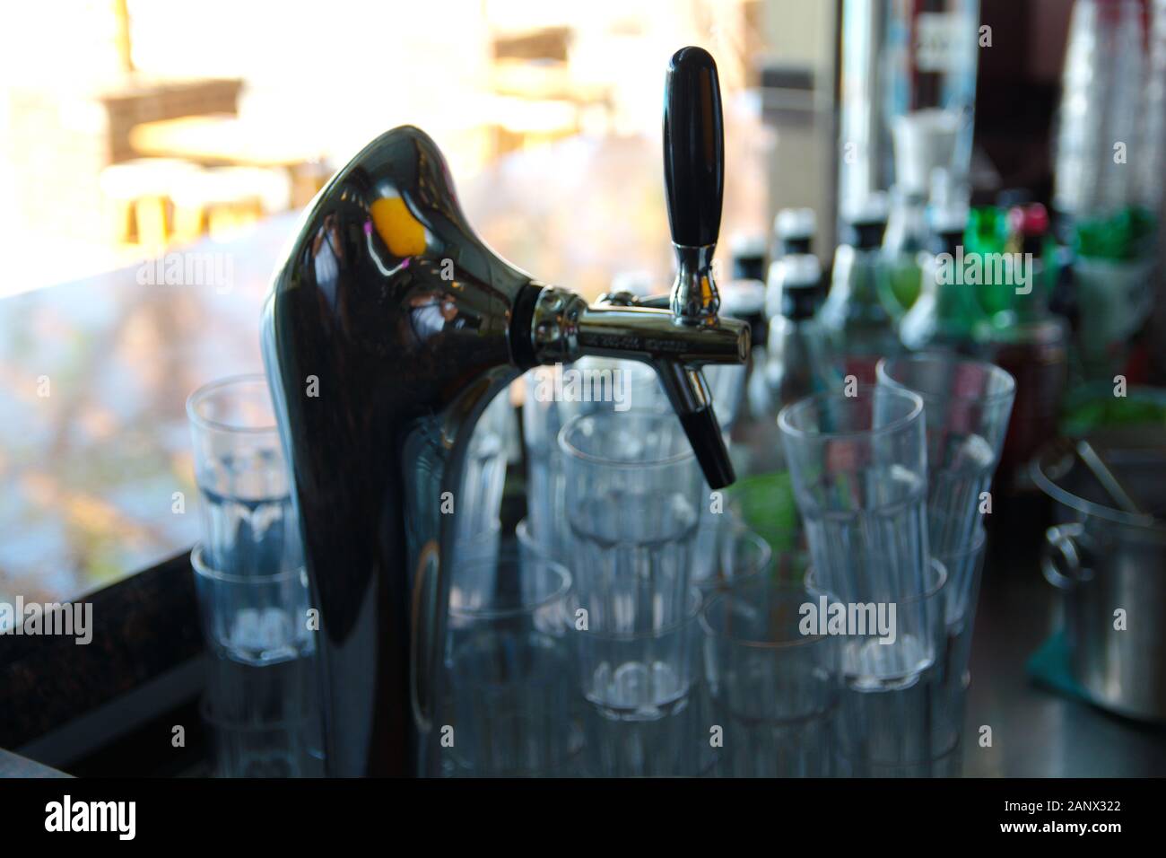draft beer machine in the bar Stock Photo - Alamy