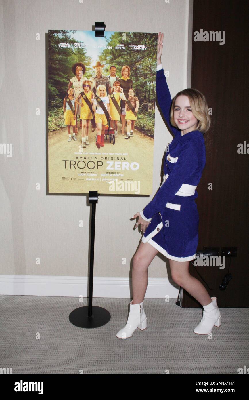 Los Angeles, USA. 13th Jan, 2020. Mckenna Grace 01/13/2020 "Troop Zero ...