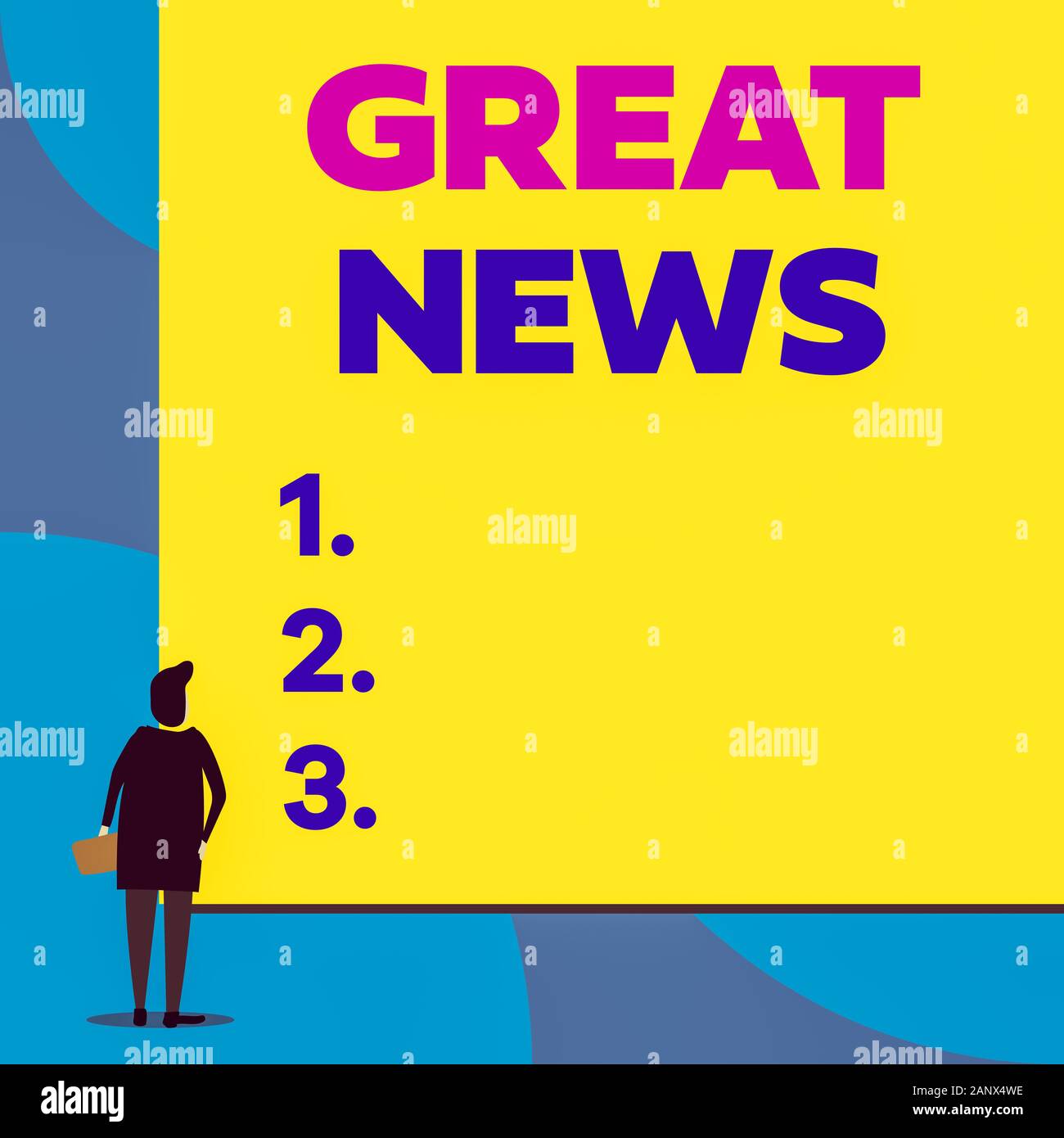 Writing note showing Great News. Business concept for someone or ...