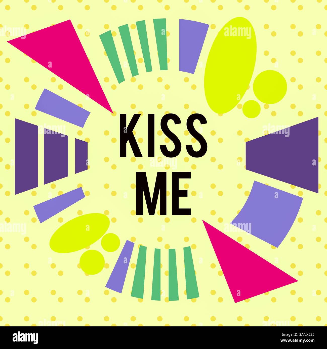 Writing note showing Kiss Me. Business concept for informally request ...