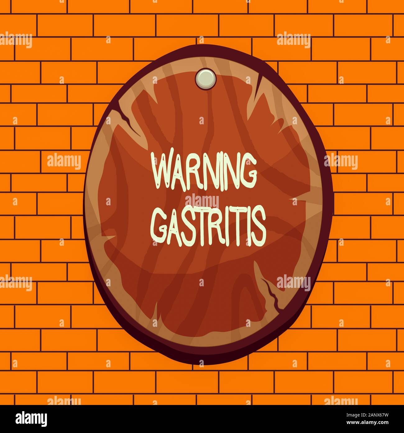 Text sign showing Warning Gastritis. Business photo text early advice ...