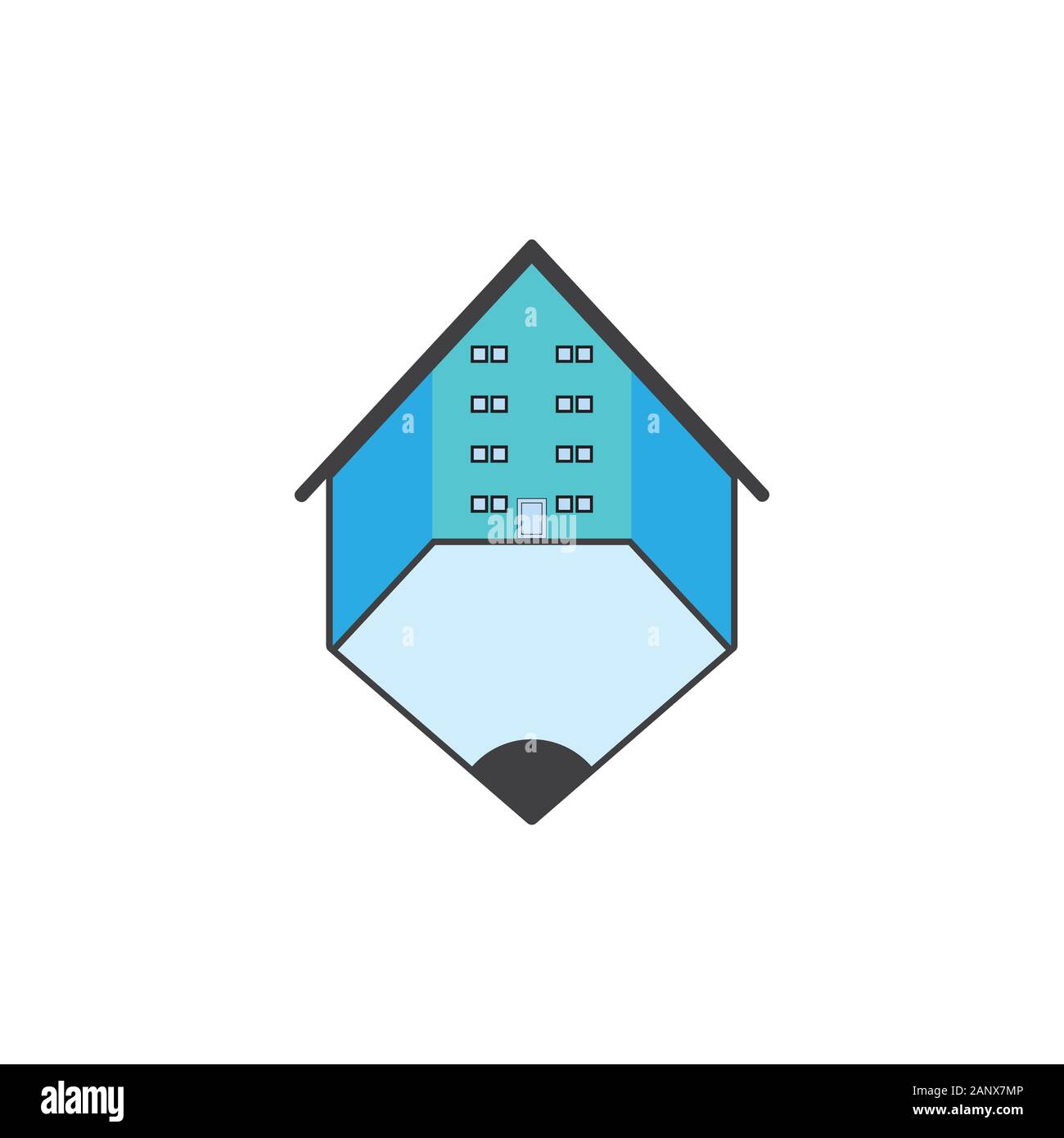 pencil home symbol logo vector Stock Vector Image & Art - Alamy